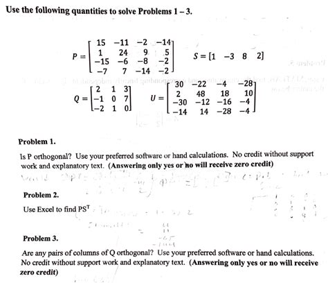 Solved Problem Is P Orthogonal Use Your Preferred Chegg Com