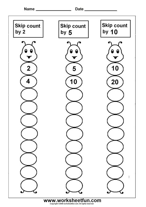 Skip Count Counting By 25 And 10 Bug Theme Factors Multiples Worksheets Samples