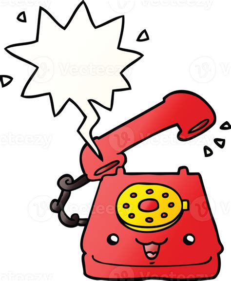 Linda Dibujos Animados Teléfono Con Habla Burbuja En Suave Degradado Estilo 43397418 Png