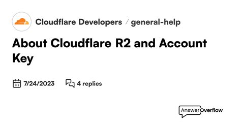 About Cloudflare R2 And Account Key Cloudflare Developers