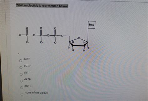 Solved What Nucleotide Is Represented Below Base He Datp