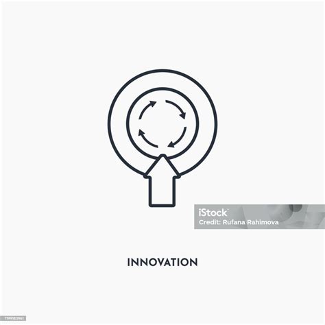 혁신 개요 아이콘입니다 간단한 선형 요소 그림입니다 흰색 배경에 고립 된 라인 혁신 아이콘입니다 얇은 스트로크 기호는 웹 모바일 및 Ui에 사용할 수 있습니다 개발에 대한