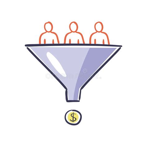 Visitors Enter The Sales Funnel Internet Marketing Conversion Concept Conversion Rate