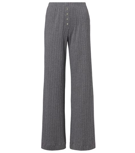 Leset Pointelle Cotton Wide Leg Pants Leset