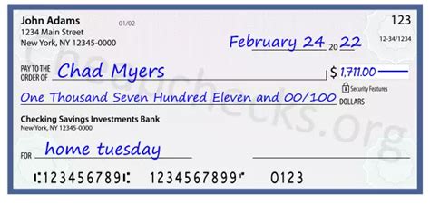 How To Write A Check For 1711 Dollars Cheap Checks