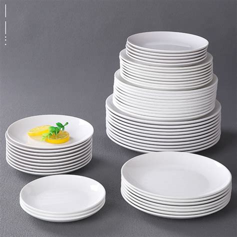 商用自助餐盘快餐盘盖浇饭炒菜盘塑料餐具骨碟白色密胺圆形平盘子虎窝淘