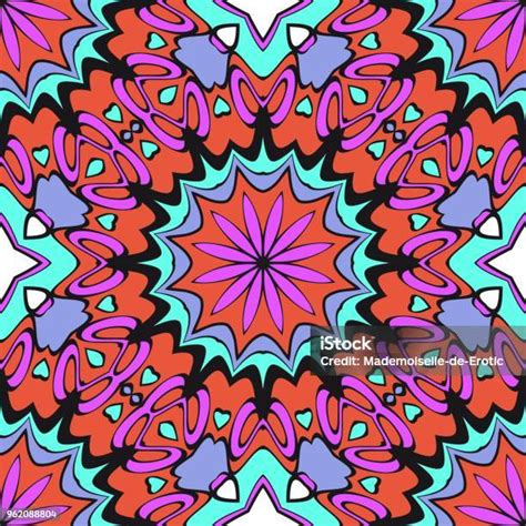 장식 꽃 장식입니다 완벽 한 패턴입니다 벡터 일러스트 레이 션 부족 민족 아랍어 인도 모티브 인테리어 디자인 벽지에 대 한 0명에 대한 스톡 벡터 아트 및 기타 이미지