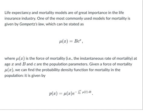 Life Expectancy And Mortality Models Are Of Great