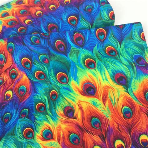 Peacock Feather Fabric Etsy