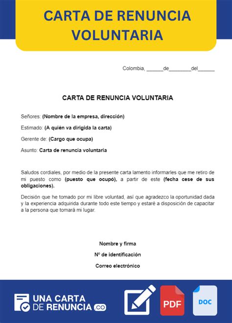 Descarga Formato De Carta De Renuncia Voluntaria En Word Formato De Images