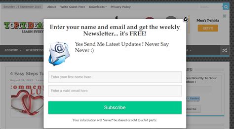 11 Free Pop Up Newsletter Plugins For Wordpress 2016 17 Pakistan Blogger