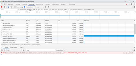 jquery timeouts err connection reset on seemingly random files