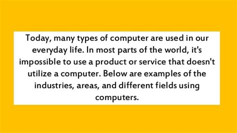 uses of computer in different fields