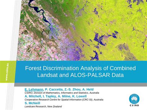 Pdf Forest Discrimination Analysis Of Combined Landsat · E Lehmann