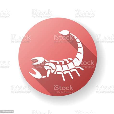 전갈 자리 조디악 사인 레드 플랫 디자인 긴 그림자 글리프 아이콘 갈고리 발톱에 대한 스톡 벡터 아트 및 기타 이미지 갈고리 발톱 개념 공포 무서움 Istock