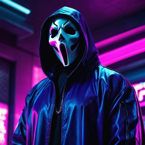 Ghostface Killer In Dark Blue Coat Stable Diffusion Online