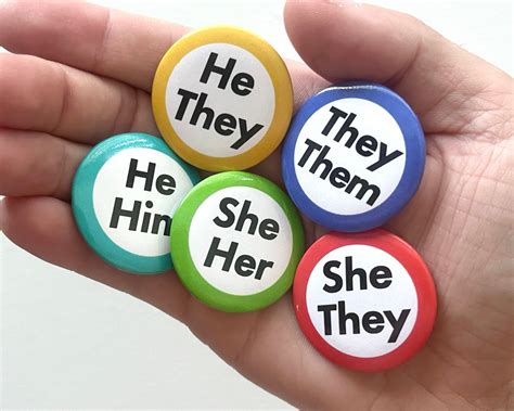 Inclusive Gender Pronoun Mini Buttons Etsy