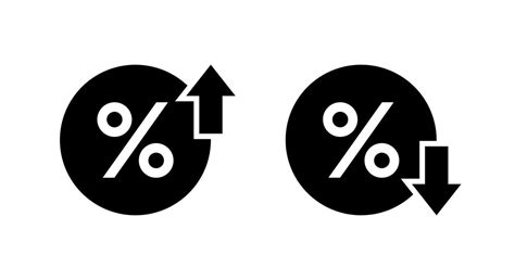 Up And Down Percent Icon Increase And Decrease Percentage Arrow Sign