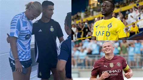 Erling Haaland Meets Cristiano Ronaldo And Sadio Mane In Surprise Visit