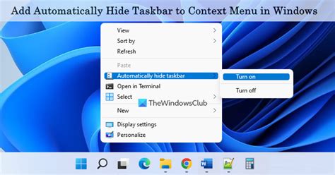 Add Automatically Hide Taskbar To Context Menu In Windows 1110