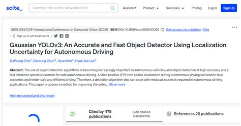 Citation Report Gaussian Yolov3 An Accurate And Fast Object Detector Using Localization
