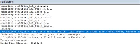 Solved KEIL Compile Error Error L6220E Load Region LR IROM1 Size