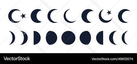 Moon Crescent Set Royalty Free Vector Image Vectorstock Moon Crescent Set Royalty Free Vector Image Vectorstock