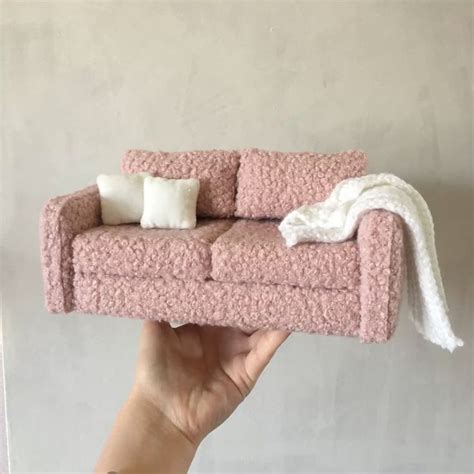 Кукольный диван 1 6 в 2025 г Мебель для барби Мебель для кукольного домика Игрушечные комнаты