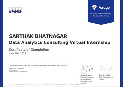 sarthak bhatnagar on linkedin kpmgindia forage experience dataanalytics