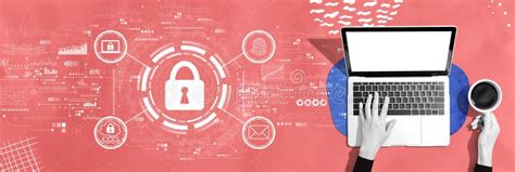 Internet Network Security Concept With Person Using A Laptop Stock