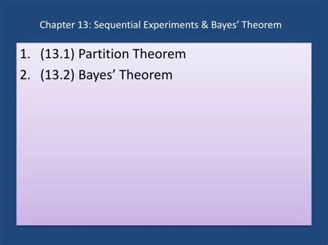 Ppt Chapter 13 Sequential Experiments And Bayes Theorem Powerpoint