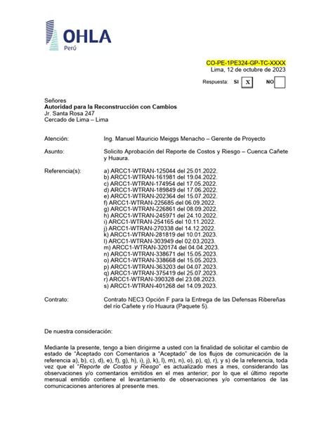 Carta Cierre De Flujos De Comunicación Cañete Y Huaura Pdf