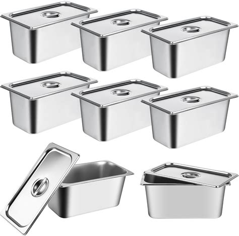8 Pack Stainless Steel Hotel Pans 1 3 Size X 6 Deep Steam