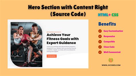 Responsive Hero Section With Content Right Using Html And Css Jv