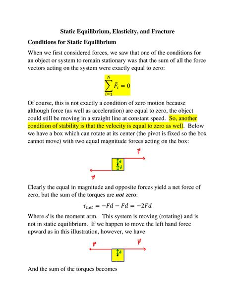 Ch 14 Static Equilibrium Static Equilibrium Elasticity And