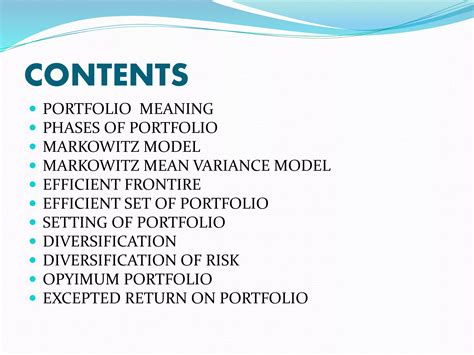 Portfolio Analysis Selection Portfolio Theory Return Portfolio Risk Efficient Set Of