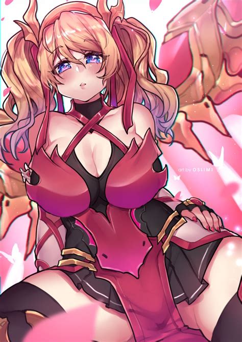 Rule 34 Angel Armor Big Breasts Blonde Hair Blue Eyes Blush Cleavage