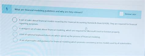 Solved What Are Financial Modeling Guidelines And Why Are