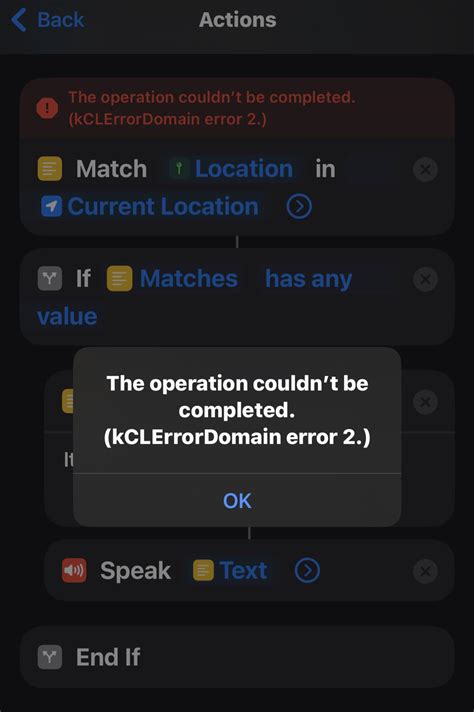what does the error kclerrordomain error 2 mean r shortcuts