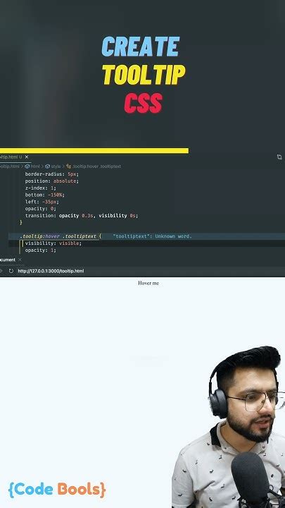 How To Create Tooltip In Css Tooltips Css Shorts Youtube
