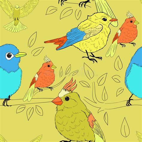 Seamless Bird Theme Pattern Stock Vector Illustration Of Creative Flower 32402987