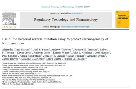Use Of The Bacterial Reverse Mutation Assay To Predict Carcinogenicity Of N Nitrosamines