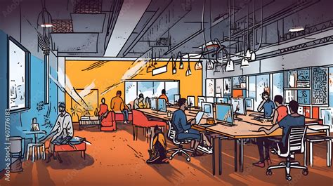 Tech Innovation Futuristic Workspace With Interactive Screens And