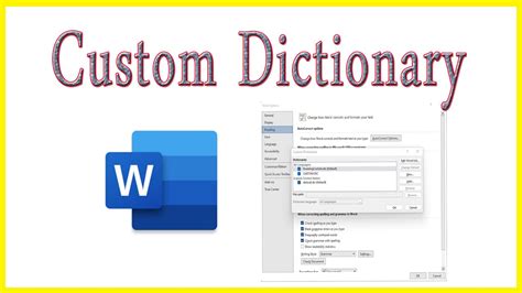 Custom Dictionary In Microsoft Word Free Youtube