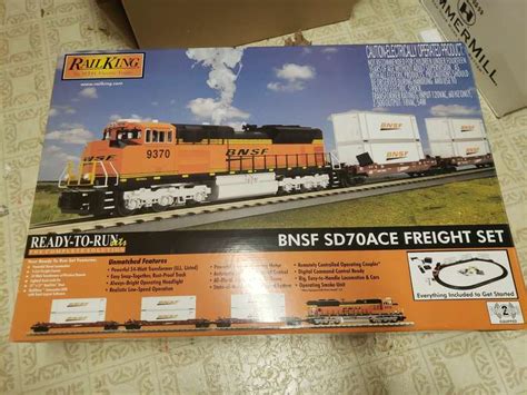 Oo 27 Rail King Ready To Run Bnsf Sd70acr Freight Set Completeness