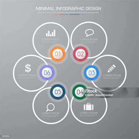 Infographic 요소 전체에서 비즈니스 아이콘 컬러 백그라운드 프로세스 또는 단계 및 옵션 워크플로 다이어그램 디자인 요소 Eps10 그림을 벡터 0명에 대한 스톡