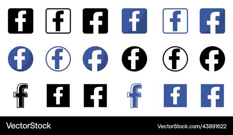 Collection Of Facebook Logos Royalty Free Vector Image