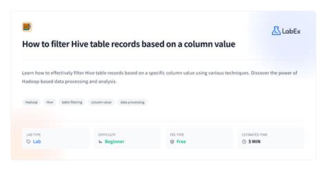 How To Filter Hive Table Records Based On A Column Value Labex