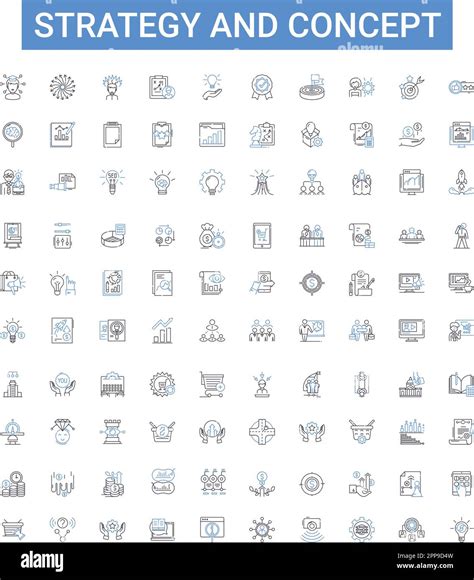 Strategy And Concept Outline Icons Collection Strategy Concept Planning Design Tactics