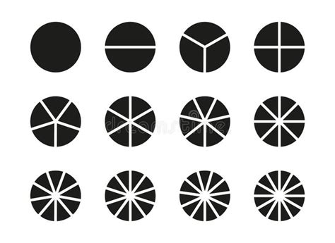 Pie Chart Template Diagram Wheel Parts From 1 To 12 Sectors Divide